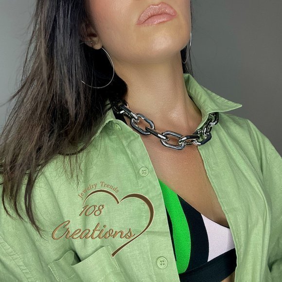 108 Creations | Jewelry | Super Chunky Thick Chain Necklace | Poshmark